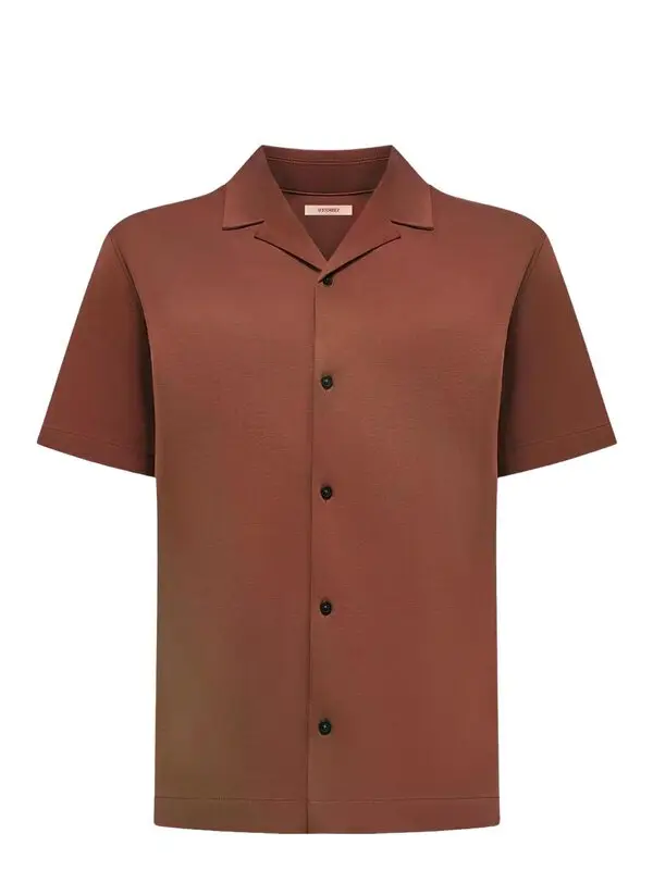 12 STOREEZ Button Pima-cotton Shirt - Red
