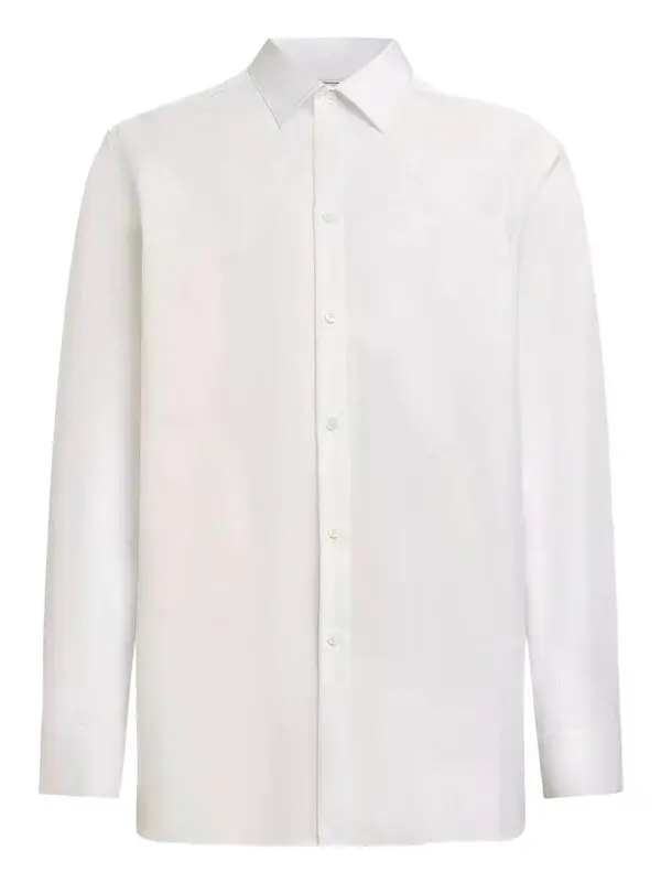 12 STOREEZ Button Wrinkle-resistant Cotton Shirt - White