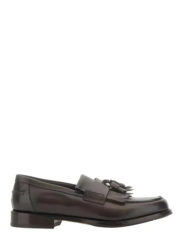 DOUCAL'S Decò Tassels Leather Loafers - Brown