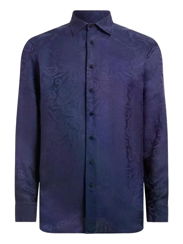 Etro Paisley-motif Jacquard Shirt - Blue