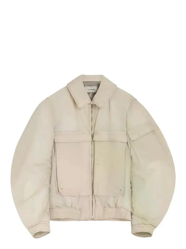 LEMAIRE Detachable-collar Zip-up Puffer Jacket - Neutrals