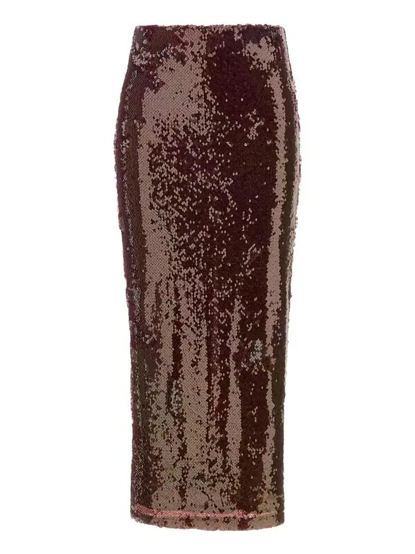 TWENTY FOURHAITCH Sequin-embroidered Skirt - Brown