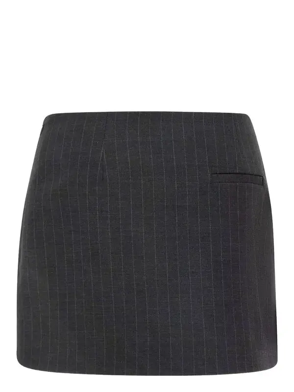 THE GARMENT Pinstripe Slit Mini Skirt - Grey
