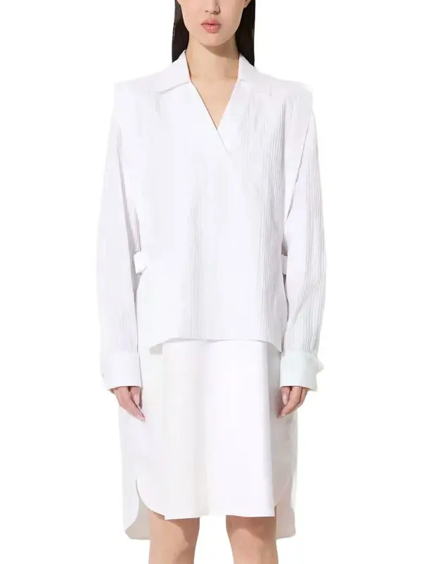 Kenzo V-neck Midi Shirt Dress - White