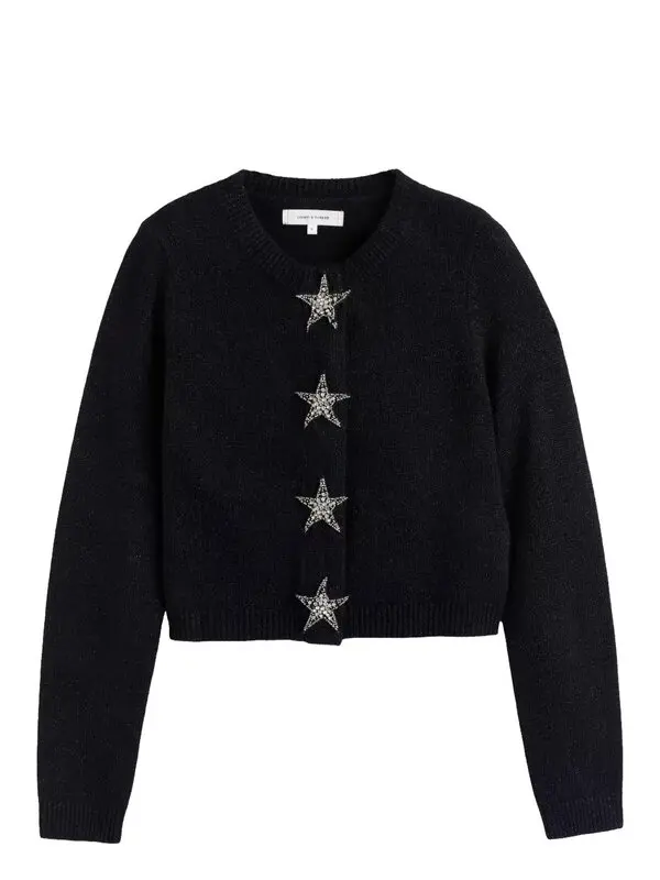 Chinti & Parker Star-embellished Cardigan - Black