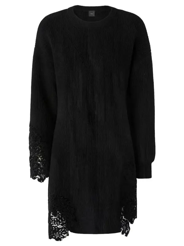 Pinko Lace Panel Mini Dress - Black