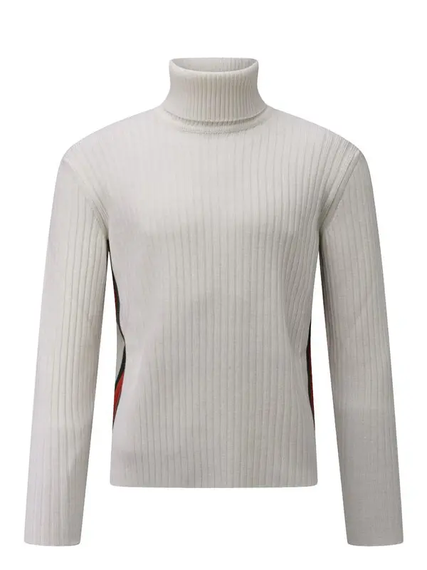 Gucci Turtleneck Sweater With Web Details - White