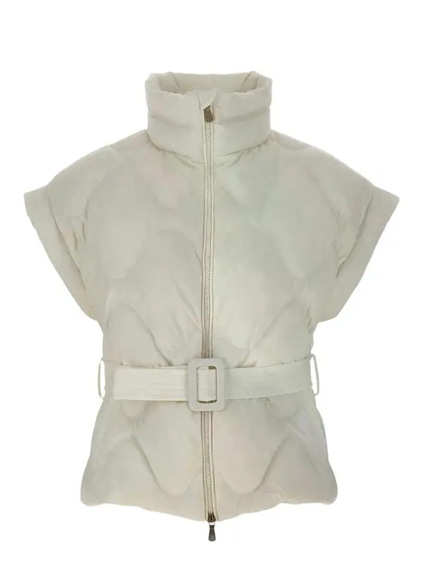 Eleventy Quilted Belted Gilet - Neutrals