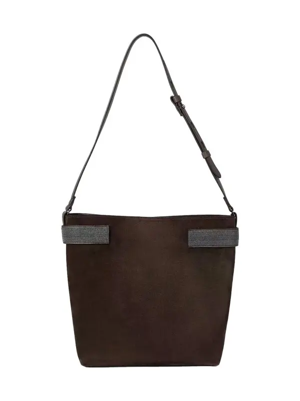 Brunello Cucinelli Shoulder Bag With Monili Detail - Brown