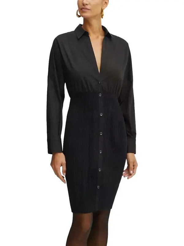 Liu Jo Long-sleeve Midi Shirt Dress - Black