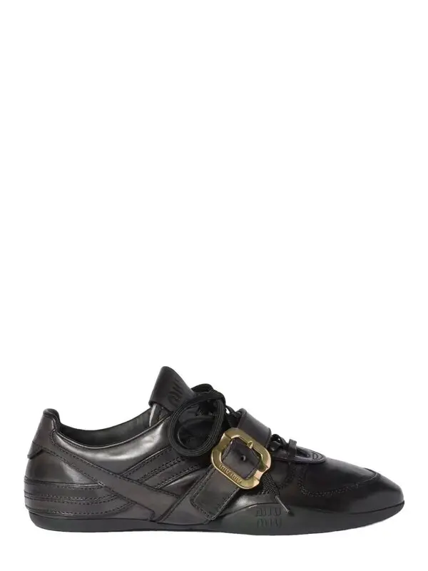 Miu Miu Gymnasium Leather Sneakers - Black