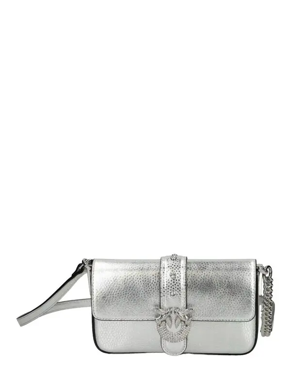 Pinko Embellished-buckle Cross Body Bag - Silver