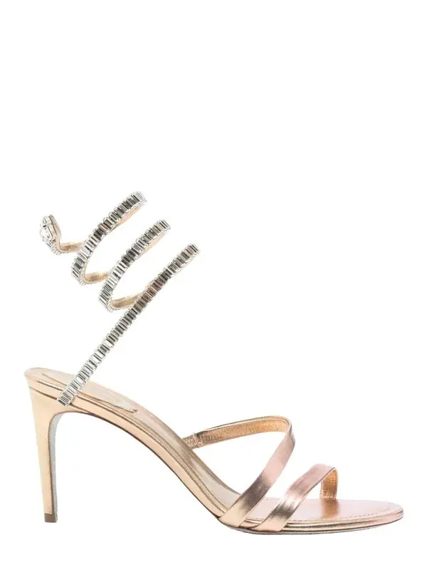 Rene Caovilla 80mm Crystal-embellished Heeled Sandals - Gold