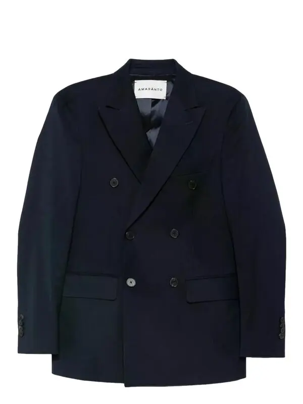 AMARANTO Double-breasted Blazer - Blue