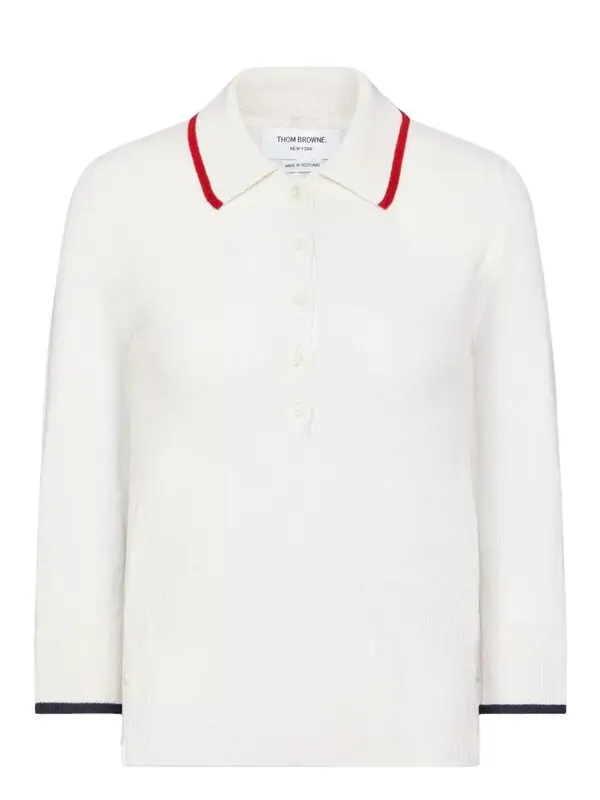 Thom Browne Cashmere Polo Top - White
