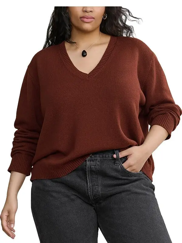 Jenni Kayne Simone V-neck Sweater - Rust