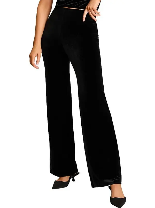 Commando Velvet Wide Leg Trousers - Black
