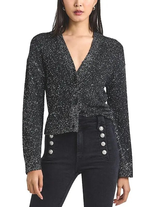 Derek Lam 10 Crosby Kalena Sequin Plated Cardigan - Black/charcoal