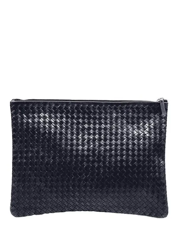 Dragon Diffusion Interlaced Leather Pochette - Black