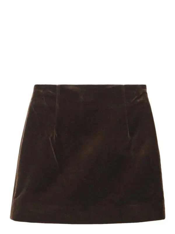 LIBEROWE Vera Cotton-velvet Mini Skirt - Brown