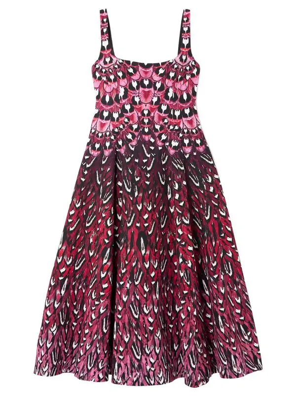 MARY KATRANTZOU Beaux Printed Crepe Midi Dress - Pink