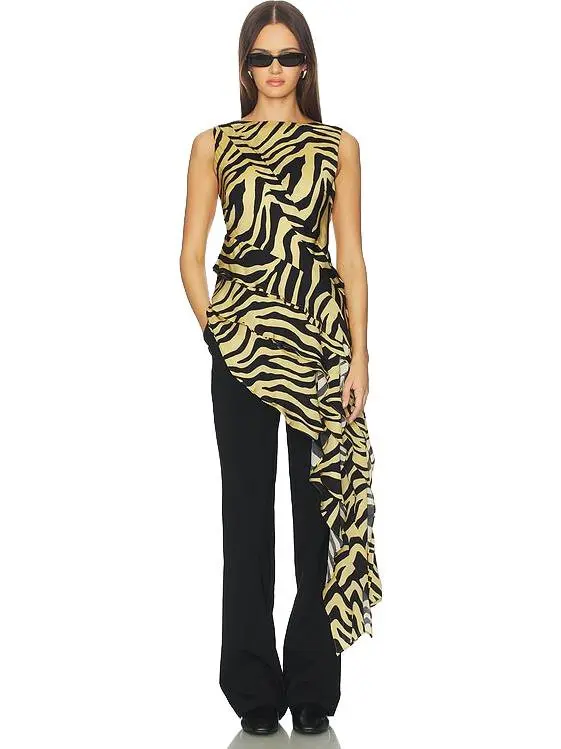 SRG Everlee Silk Top - Zebra Print