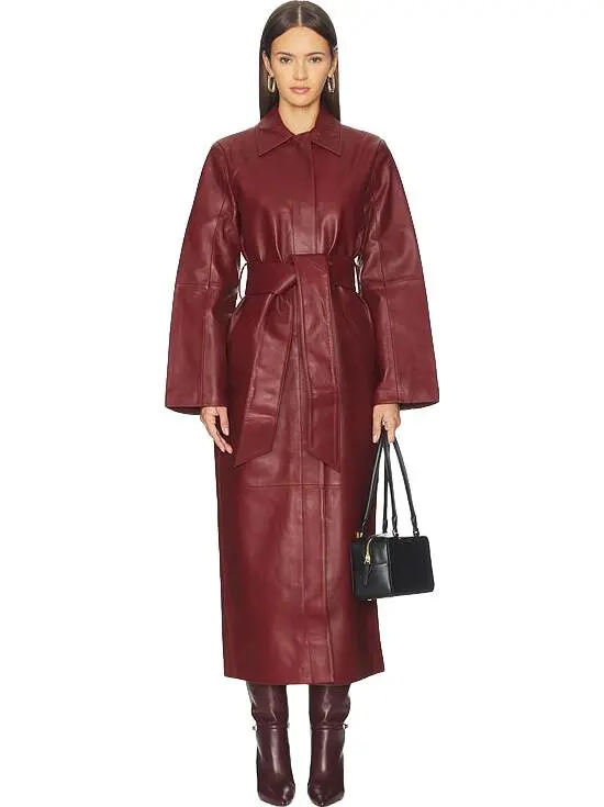 SRG Reggie Leather Coat - Scarlet