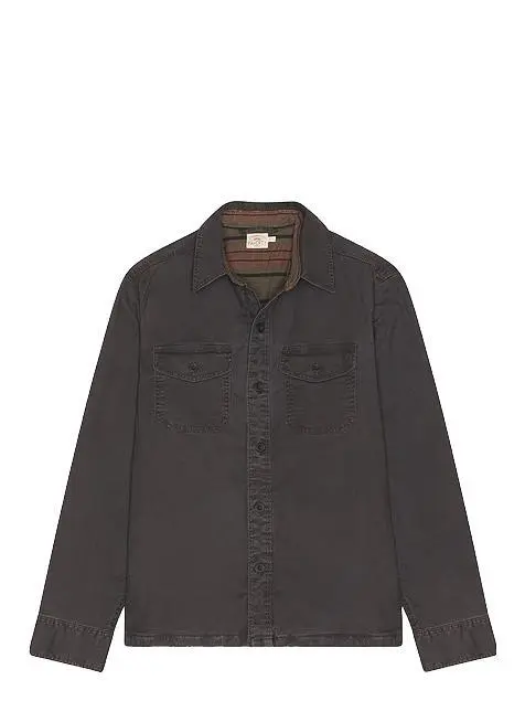 Faherty Brand Lakeside Cpo Shirt In Black - Washed Charcoal