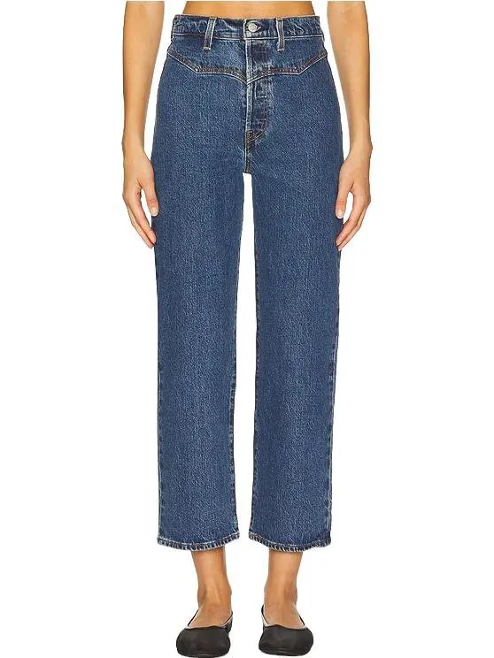 LEVI'S Ribcage Western Yoke Straight Leg Jeans - Valley View Stone