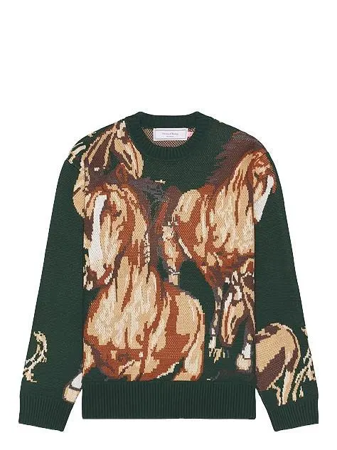 HOUSE OF SUNNY Wild Horses Sweater - Emerald Green