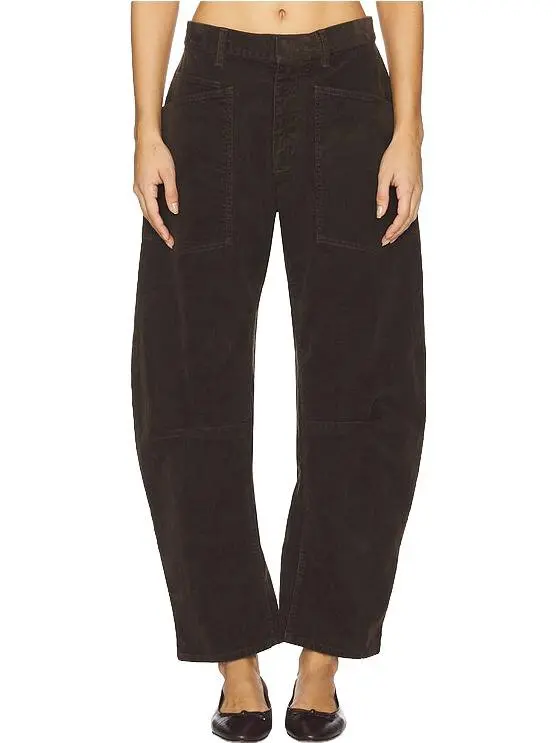 NILI LOTAN Shon Corduroy Pant - Chocolate Brown