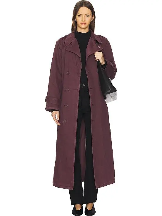ICON DENIM LA Snow Trench Coat - Cherry