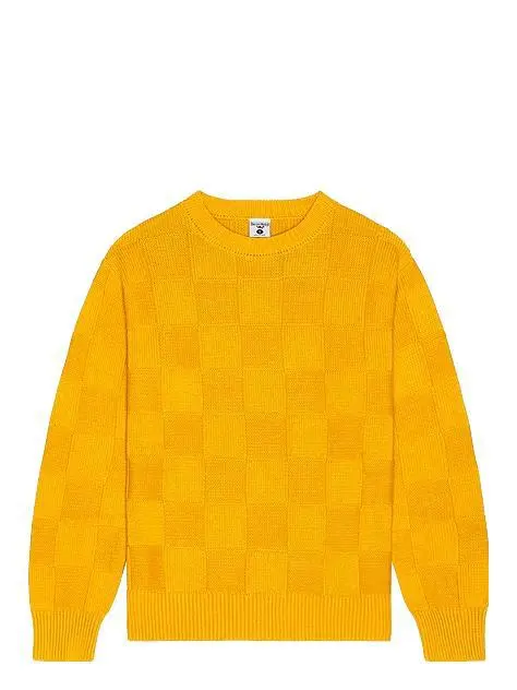 SERVICE WORKS Check Knit Crewneck Sweater - Ochre