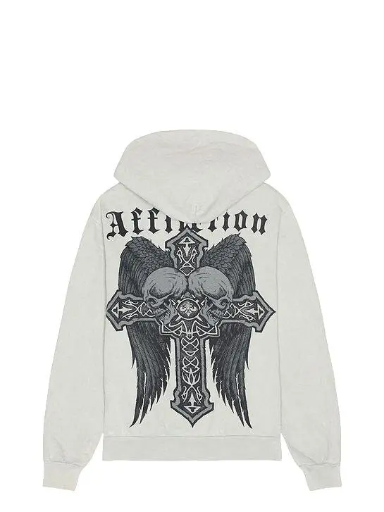 AFFLICTION Seeker Zip Up Hoodie - Silver Lava Wash