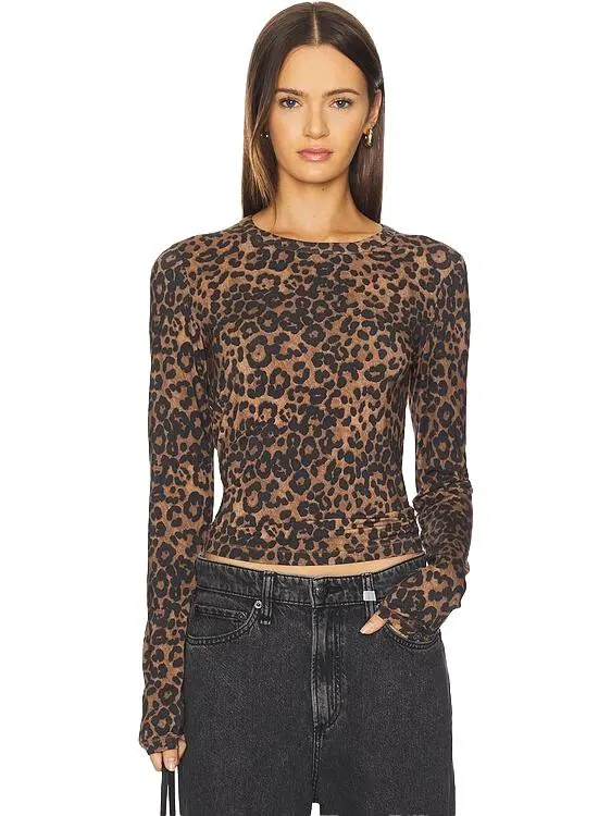 Rag & Bone Luca Printed Long Sleeve - Leopard