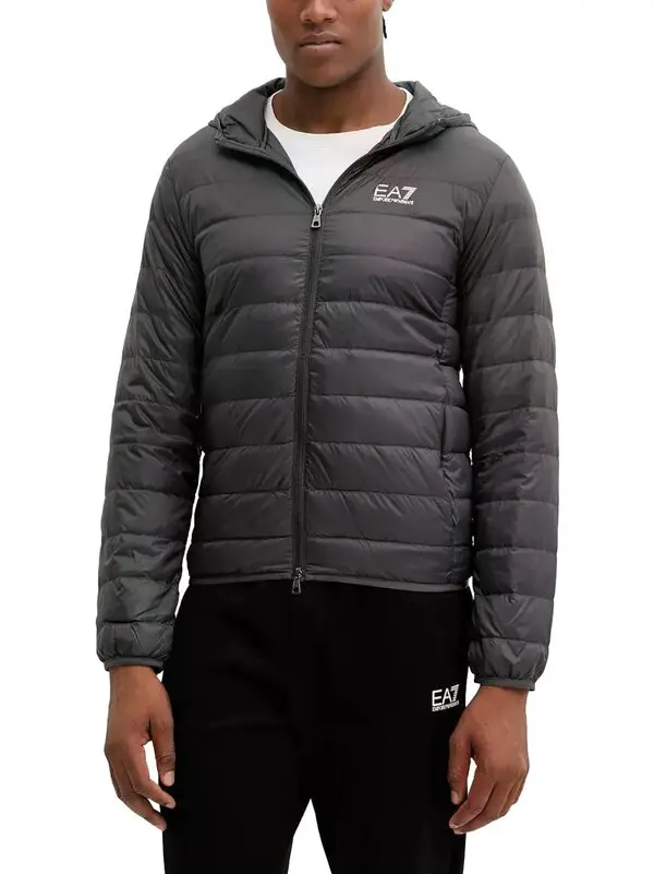 Emporio Armani Quilted Hooded Jacket - Grey