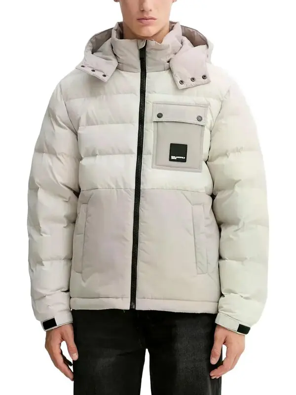Karl Lagerfeld Utility Hooded Patch-pocket Jacket - Neutrals