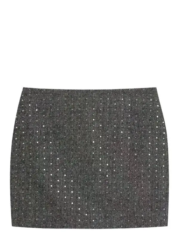 A PAPER KID Embellished Mini Skirt - Grey