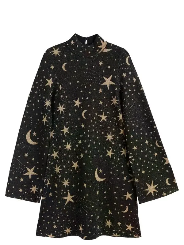 Chinti & Parker Constellation Mini Dress - Black