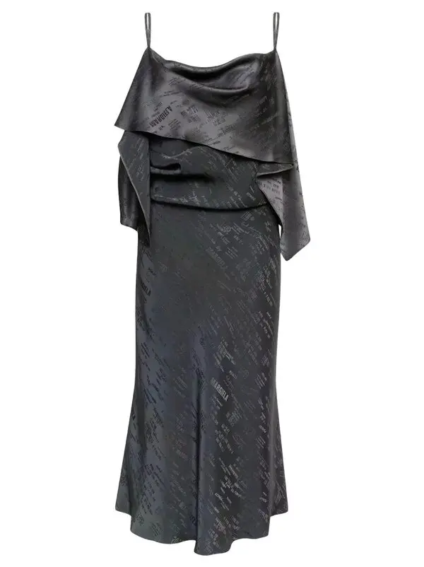MAISON MARGIELA Ruffled Strap Midi Dress - Grey