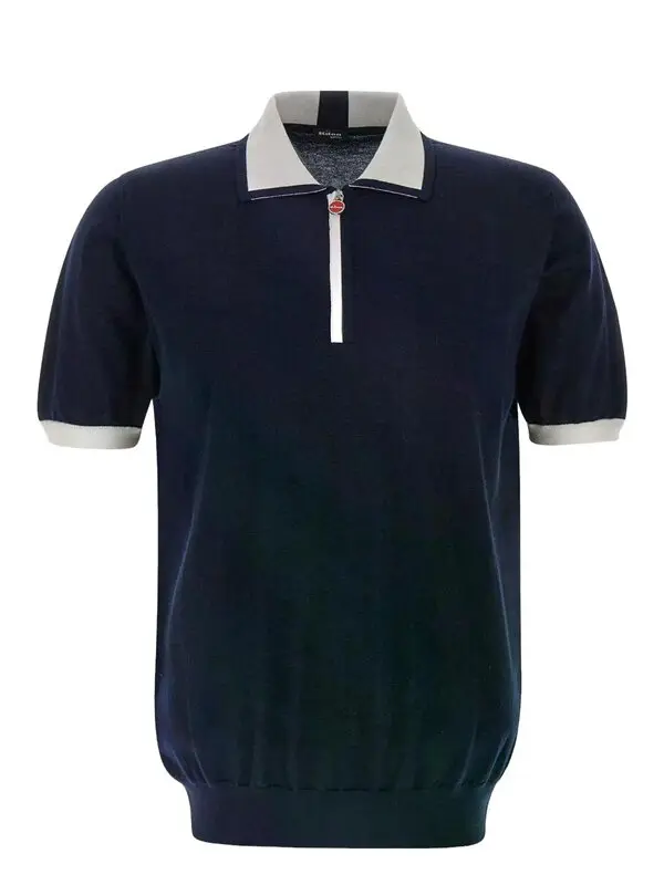 Kiton Zip-up Polo Shirt - Blue