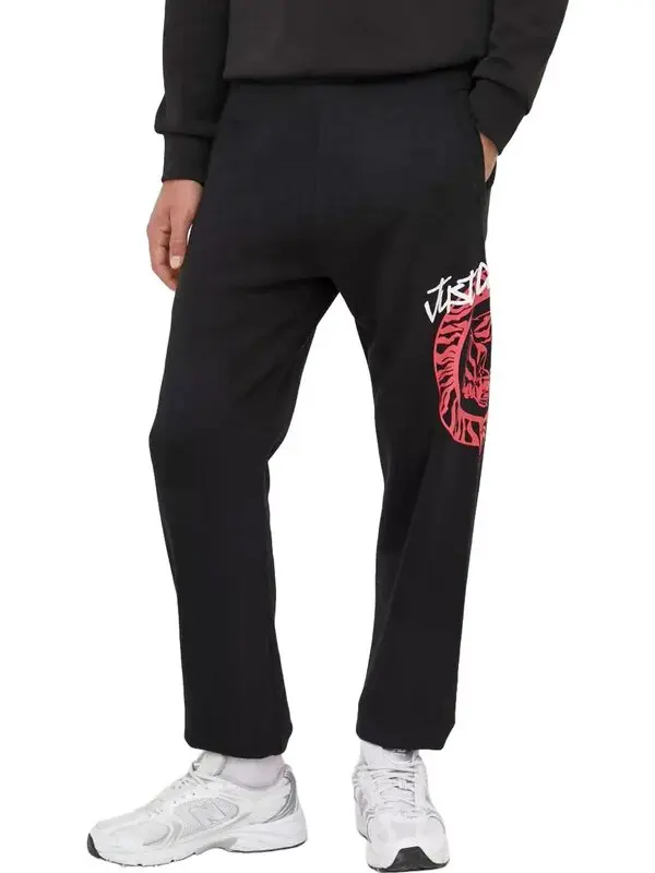 Just Cavalli Graphic Tiger Track Pants - Black