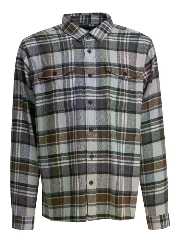 Patagonia Fjord Flanne-texture Plaid Pocket Shirt - Grey