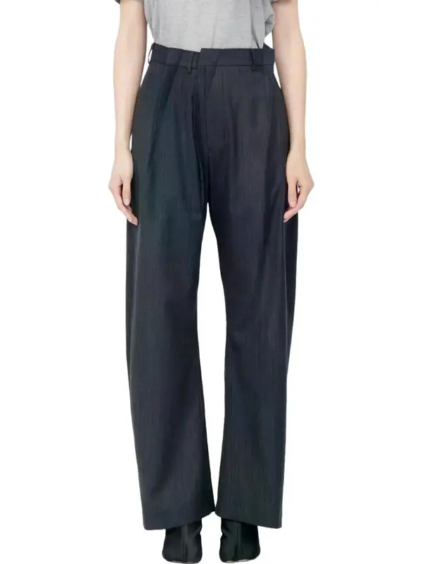 MAISON MARGIELA Pinstripe Pleated Trousers - Grey