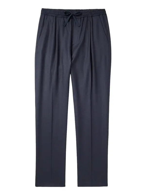 Altea Jared Straight-leg Pleated Trousers - Blue