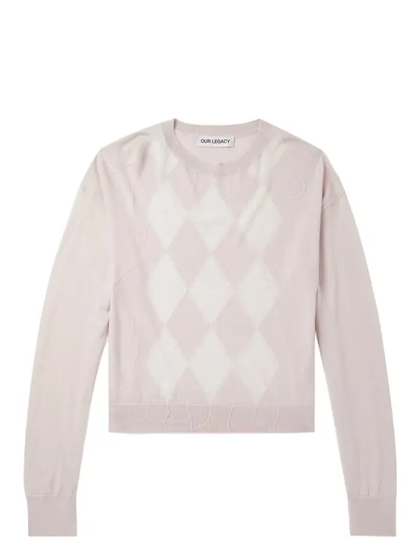 Our Legacy Sonar Argyle-jacquard Wool Sweater - Pink
