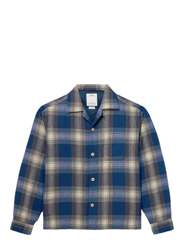 Visvim Keesey Checked Wool And Linen-blend Flannel Down Jacket - Blue