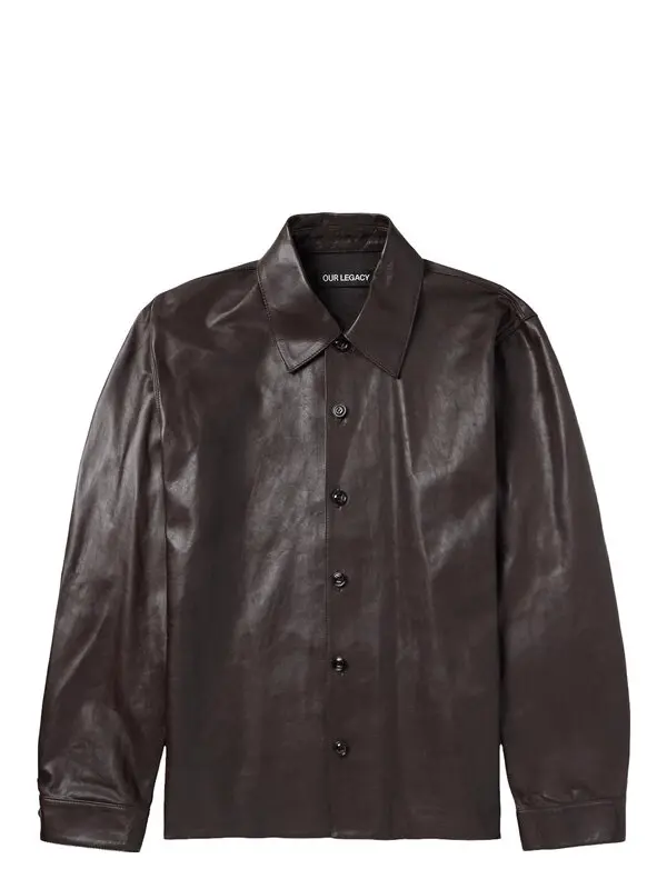 Our Legacy Welding Leather Shirt - Brown