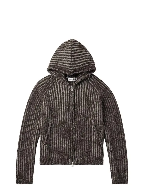 Our Legacy Level Ribbed Wool Hooded Jacket - Brown