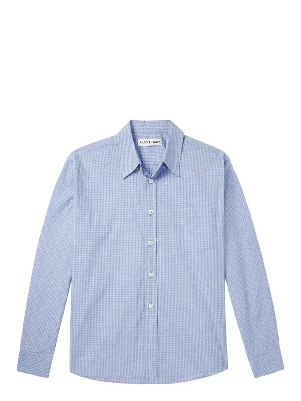 Our Legacy Beyond Checked Cotton-poplin Shirt - Blue